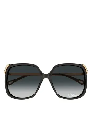 Chloé Aly Combi Square Sunglasses, 60mm - Gray
