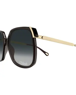 Chloé Aly Combi Square Sunglasses, 60mm - Gray