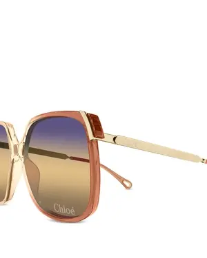 Chloé Aly Combi Square Sunglasses, 60mm - Orange