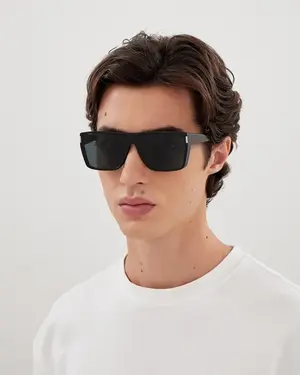 Saint Laurent Square Sunglasses, 64mm - Black