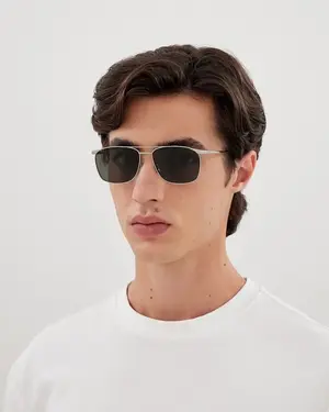 Saint Laurent Vincent Navigator Sunglasses - Silver