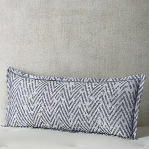 HUDSON PARK COLLECTION Distressed Chevron Decorative Pillow, 14 X 36 Exclusive - Indigo