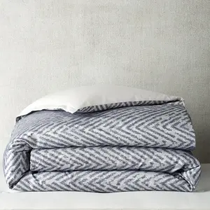 HUDSON PARK COLLECTION Distressed Chevron Duvet Cover, King Exclusive - Indigo