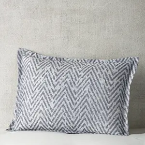 HUDSON PARK COLLECTION Distressed Chevron King Sham Set Exclusive - Indigo