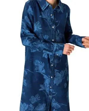 Whistles Chalk Print Shirt Dress - Denim