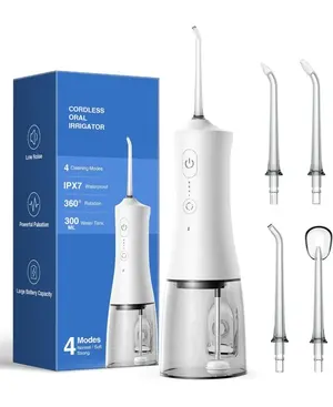 HEATDAZ Operan 300ml Cordless Water Flosser With 4 Jet Tips - White