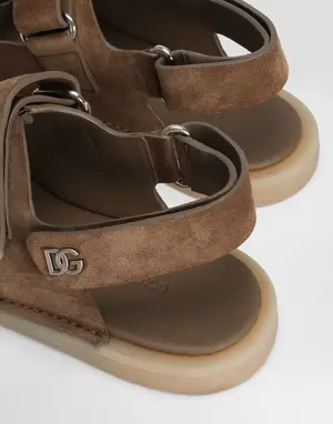 Dolce & Gabbana Dg Light Suede Sandals - Brown
