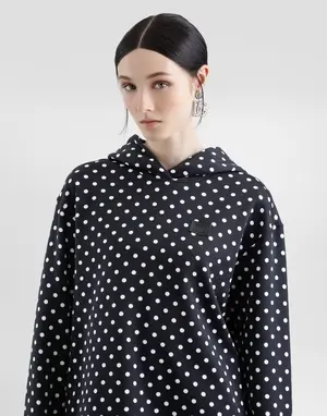 Dolce & Gabbana Polka-dot Print Jersey Hoodie With Branded Tag