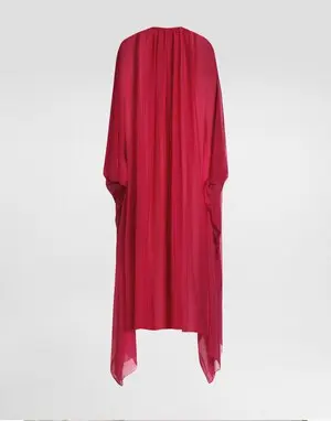 Dolce & Gabbana Long Silk Chiffon Caftan With Drawstring