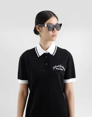 Dolce & Gabbana Cotton Piqué Dress With Dg Logo