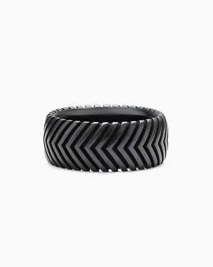 David Yurman Chevron Band Ring - Black Titanium