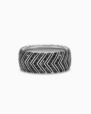 David Yurman Chevron Band Ring - Black Diamond
