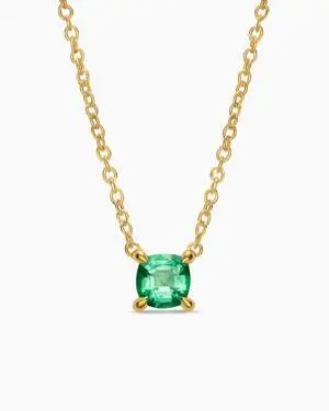 David Yurman David Yurman 18K Yellow Gold Micro Chatelaine® Pendant Necklace With Emerald Emerald