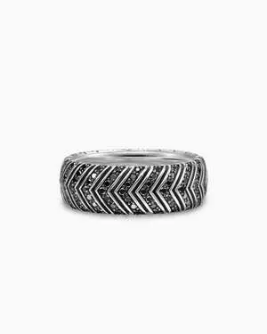 David Yurman Chevron Band Ring - Black Diamond