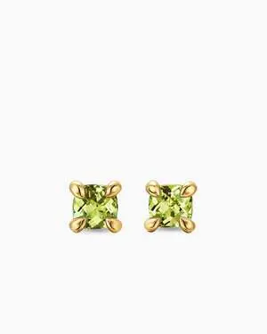 David Yurman Micro Chatelaine® Stud Earrings In 18k Yellow Gold - Peridot