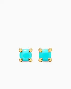 David Yurman Micro Chatelaine® Stud Earrings In 18k Yellow Gold - Turquoise
