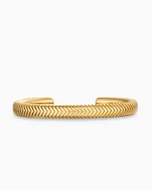 David Yurman Chevron Cuff - All 18k Yellow Gold