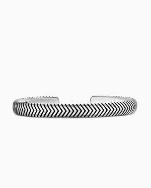 David Yurman Sterling Silver Chevron Cuff Bracelet - All Sterling Silver