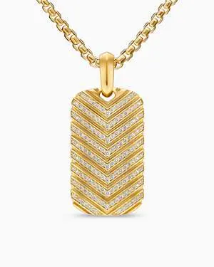 David Yurman Chevron Tag In 18k Yellow Gold - Diamond