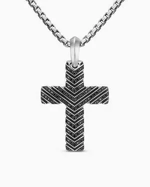 David Yurman Chevron Cross Pendant - Black Diamond
