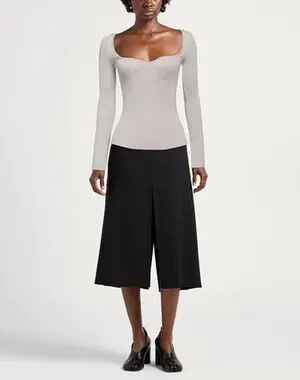 Elisabetta Franchi Ribbed Square Neck Long Sleeve Sweater