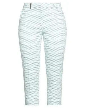 Peserico Cotton Elastane Polka Dot Cropped Tapered Pants - White