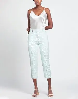 Peserico Cotton Elastane Polka Dot Cropped Tapered Pants - White