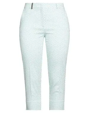 Peserico Cotton Elastane Polka Dot Cropped Tapered Pants - White