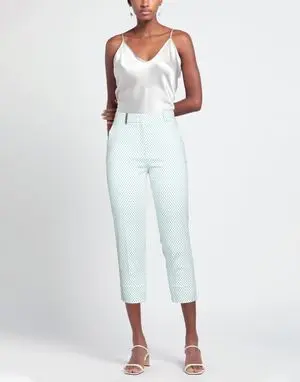 Peserico Cotton Elastane Polka Dot Cropped Tapered Pants - White