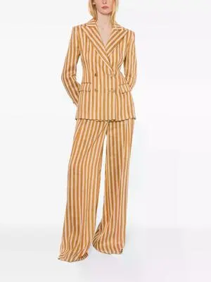 Alberta Ferretti Striped Double-breasted Blazer - Neutrals