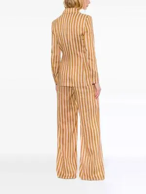 Alberta Ferretti Striped Double-breasted Blazer - Neutrals