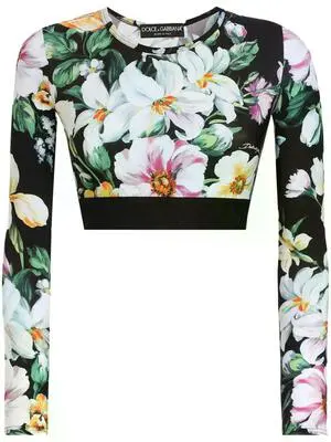 Dolce & Gabbana Floral-print T-shirt - Black