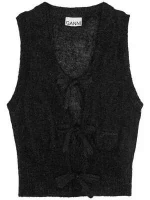 GANNI Tied Vest - Black