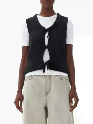 GANNI Tied Vest - Black