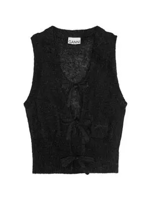 GANNI Tied Vest - Black