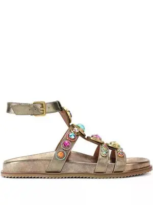 Kurt Geiger Octavia Flexi Crystal Embellished Sandals - Brown