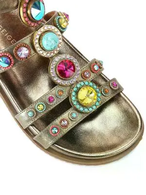 Kurt Geiger Octavia Flexi Crystal Embellished Sandals - Brown