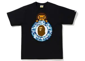 BAPE Abc Camo Milo On Busy Works Tee Shirt - Black/blue