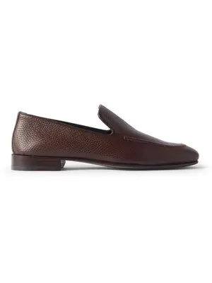 Manolo Blahnik Truro Full-grain Leather Loafers - Brown