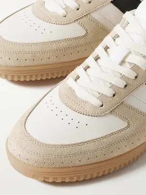 TOM FORD Terence Leather And Suede Sneakers - Neutrals