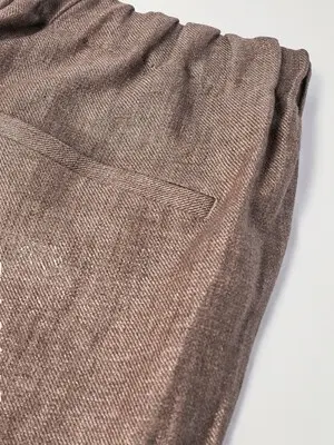 PIACENZA CASHMERE 1733 Straight-leg Linen Trousers - Brown