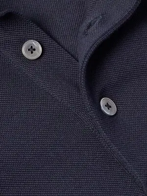 Zegna Logo-appliquéd Cotton-piqué Polo Shirt - Blue