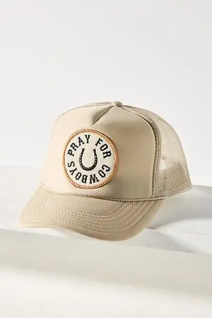 FRIDAY FEELIN Pray For Cowboys Trucker Hat - Tan