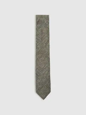 REISS Reiss Aurelio Silk Neck Tie Olive