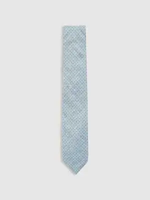 REISS Aurelio Silk Neck Tie - Soft Blue