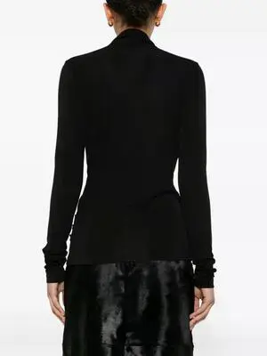 TOTEME Overlapped Jersey Blouse - Black
