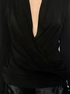 TOTEME Overlapped Jersey Blouse - Black