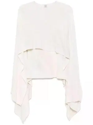 TOTEME Bouclé Cape Sweater - Neutrals