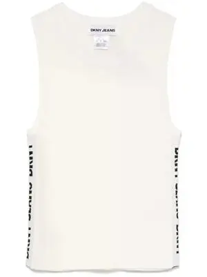 Dkny Logo-trim Vest - White
