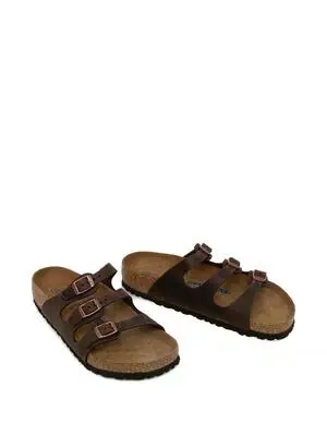 BIRKENSTOCK Florida Buckle Slides - Brown
